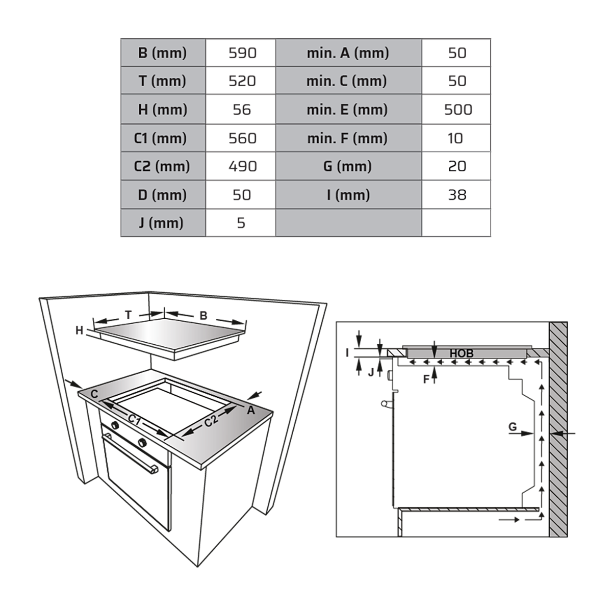 Built-in hob EBI 400 DB EBI400DB | VOX Electronics