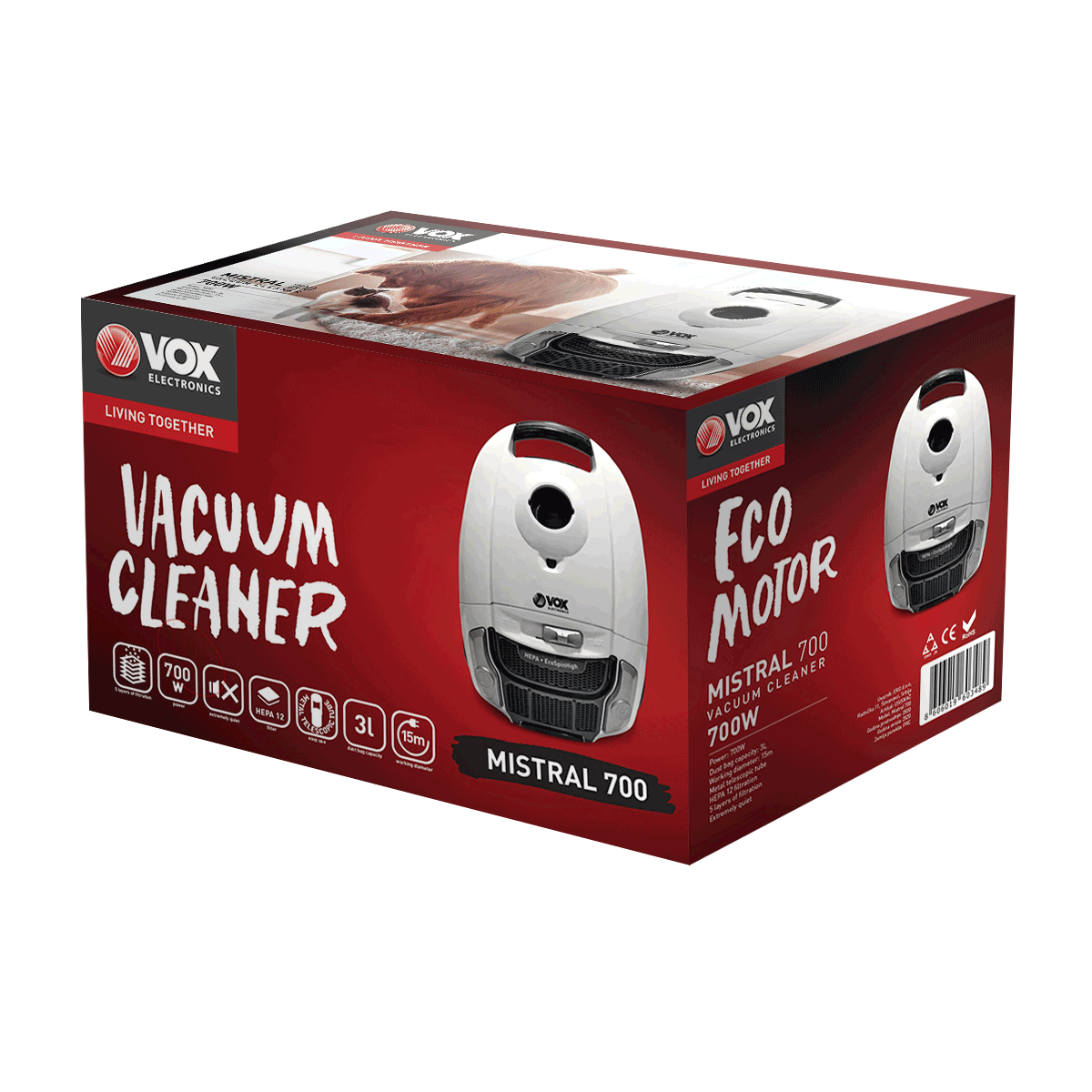 Vacuum cleaner MISTRAL 700 MISTRAL700 | VOX Electronics