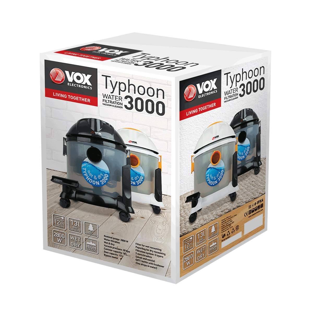 Vacuum cleaner TYPHOON 3000 Yellow TAJFUN3000-ZUTI | VOX Electronics